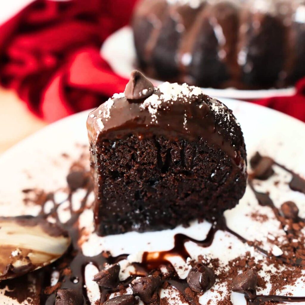 Easy Moist Chocolate Ganache Bundt Cake - The Santos Cookbook